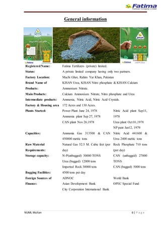 Financial Analysis of Fatima fertilizer Company limited | DOCX