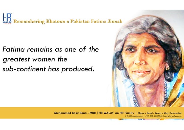 Khatoon e Pakistan | Mader e Millat | Fatima Jinnah | Anniversary | PDF