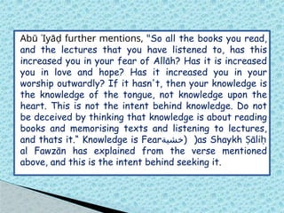 Importance of seeking knowledge theological perspective | PPTX