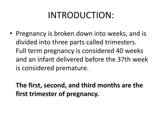 First Trimester Of Pregnancy. | PPTX