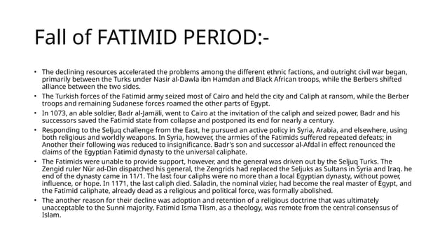 Fatimid’s Dynasty.pptx islamic architecture | PPT