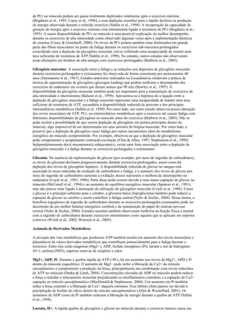 Fatores metabólicos na fadiga | DOC