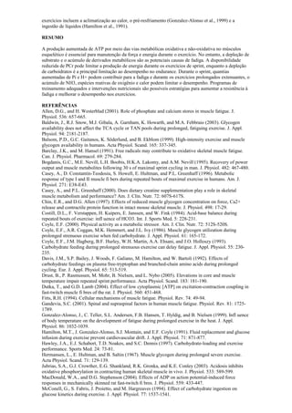 Fatores metabólicos na fadiga | DOC