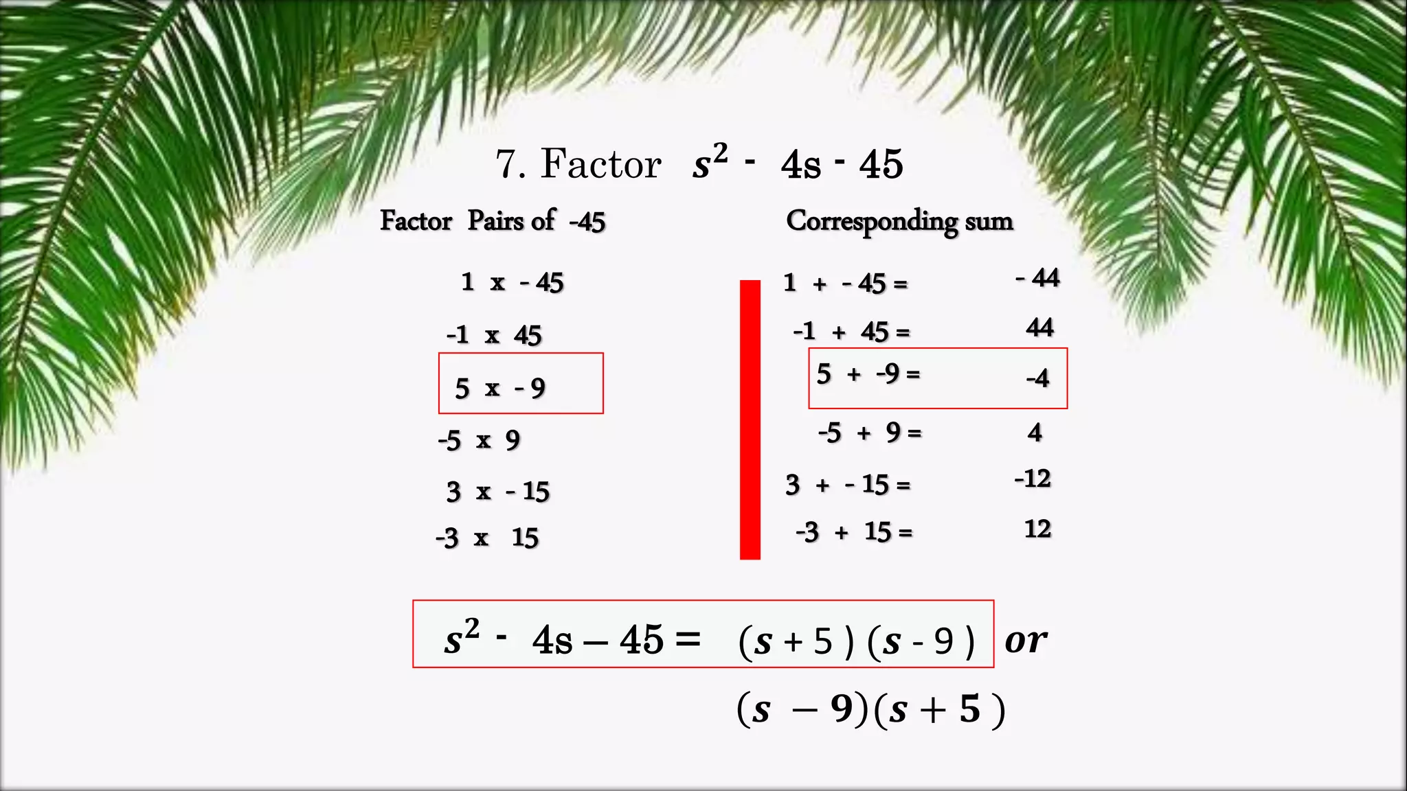 Fatoring Non Perfect Square Trinomial | PPTX