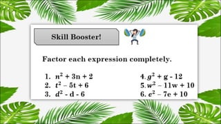 Fatoring Non Perfect Square Trinomial | PPTX