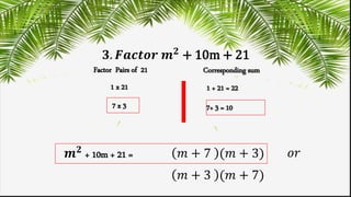 Fatoring Non Perfect Square Trinomial | PPTX