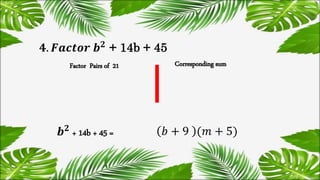 Fatoring Non Perfect Square Trinomial | PPTX