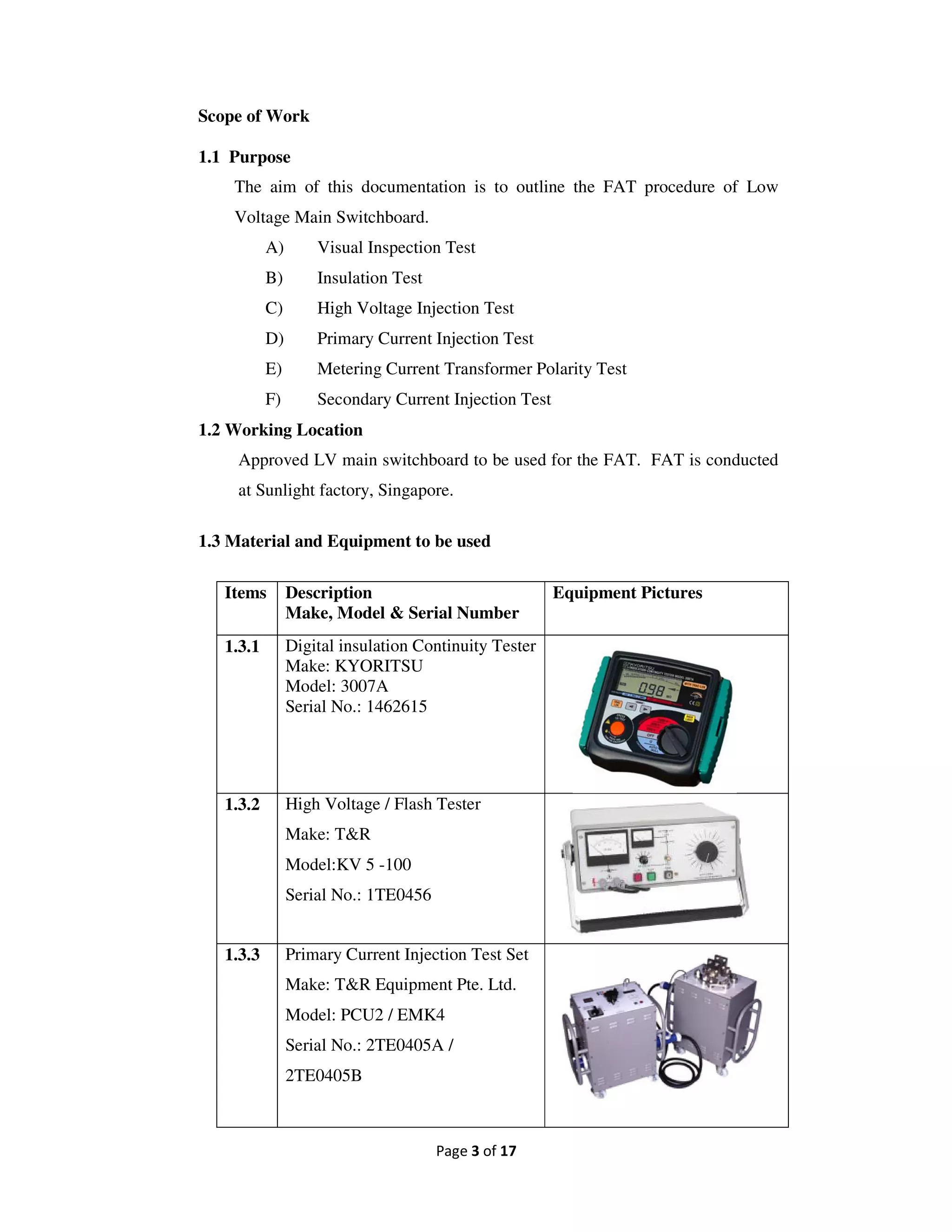 Fat procedure for lv switchboards | PDF