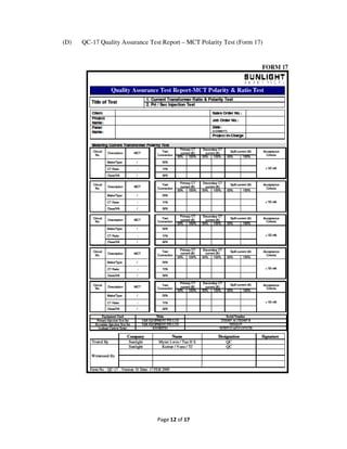 Fat procedure for lv switchboards | PDF