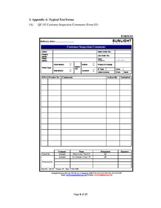 Fat procedure for lv switchboards | PDF