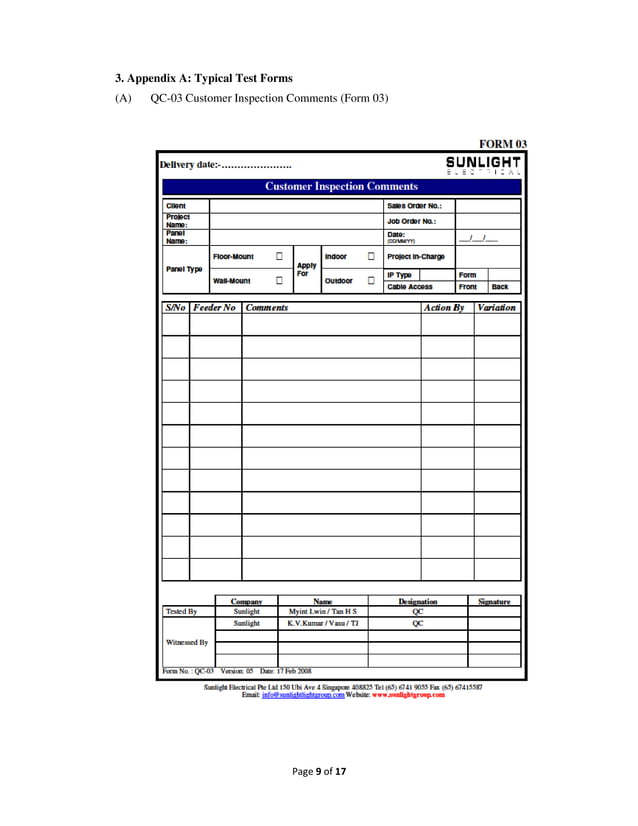 Fat procedure for lv switchboards | PDF