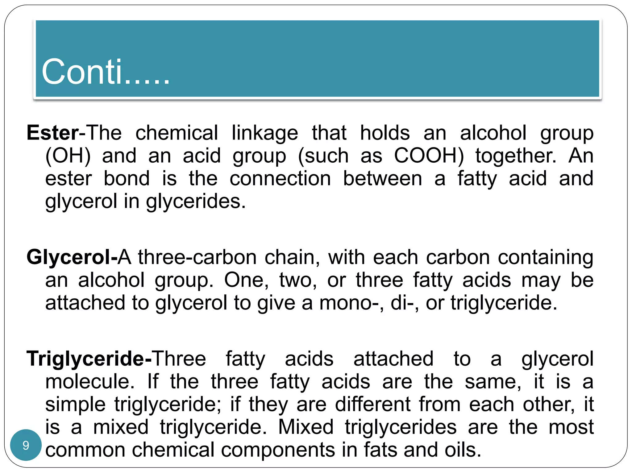Characterstics of fats and oil & processing | PPTX