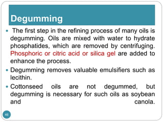 Characterstics of fats and oil & processing | PPTX
