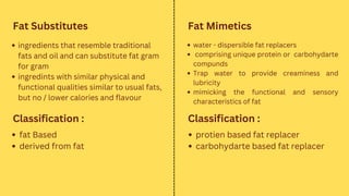 fat replacement | PPT
