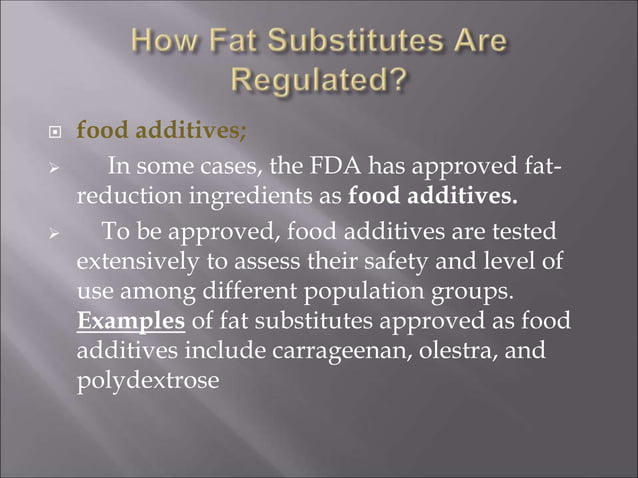 Fat replacers.ppt | Desserts and Baking | Food & Drink
