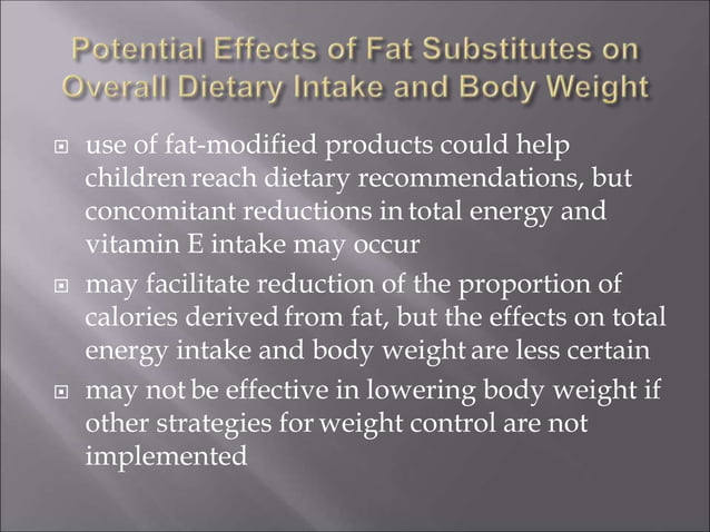 Fat replacers.ppt | Desserts and Baking | Food & Drink