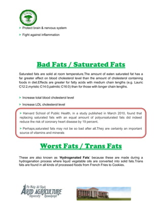Fat role in body health | DOCX