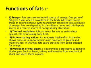 Fats Unit 3rd of nutrition | PPTX