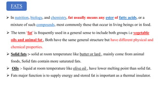 CLASSIFICATION AND PROPERTIES OF FATS AND THEIR FUNCTIONS | PPTX