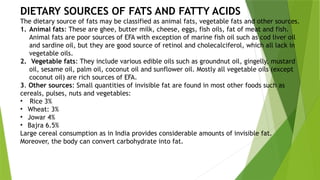 Dietary FATS ,Lipid ,Fatty Acid , Classification of fatty acid. | PPT
