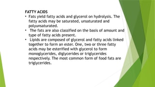 Dietary FATS ,Lipid ,Fatty Acid , Classification of fatty acid. | PPT