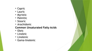 Dietary FATS ,Lipid ,Fatty Acid , Classification of fatty acid. | PPT