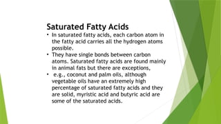 Dietary FATS ,Lipid ,Fatty Acid , Classification of fatty acid. | PPT