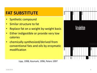 Fats and fat replacers | PPTX