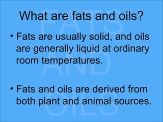 Fats and oils | PPT