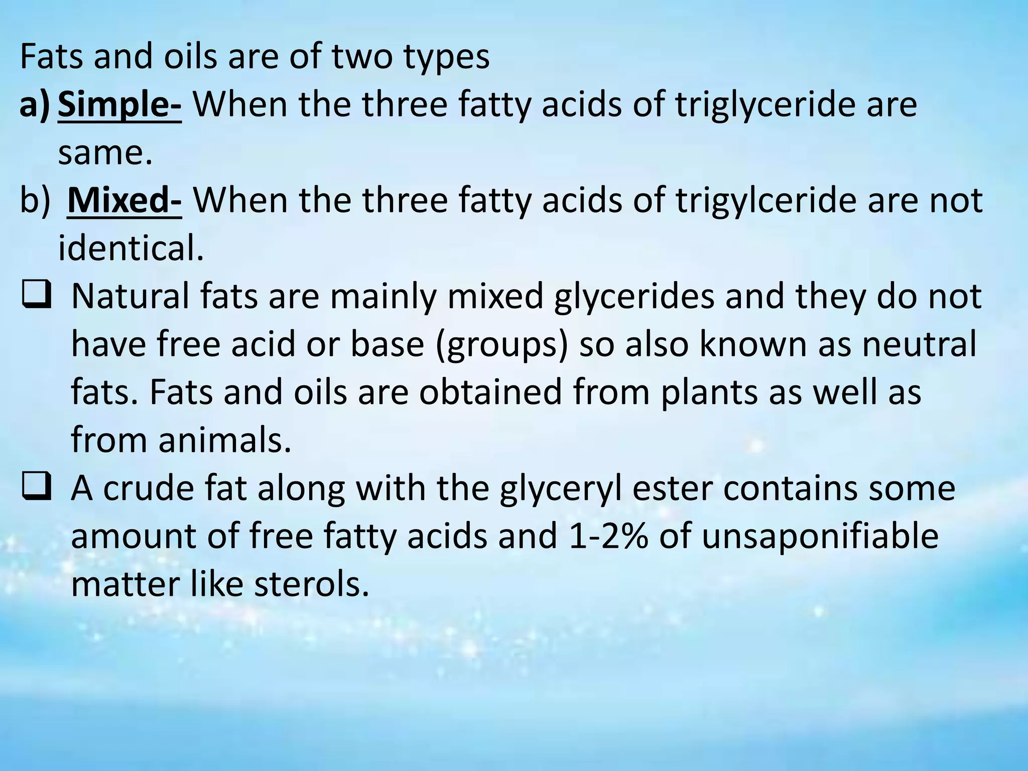 Fats and oils | PPTX