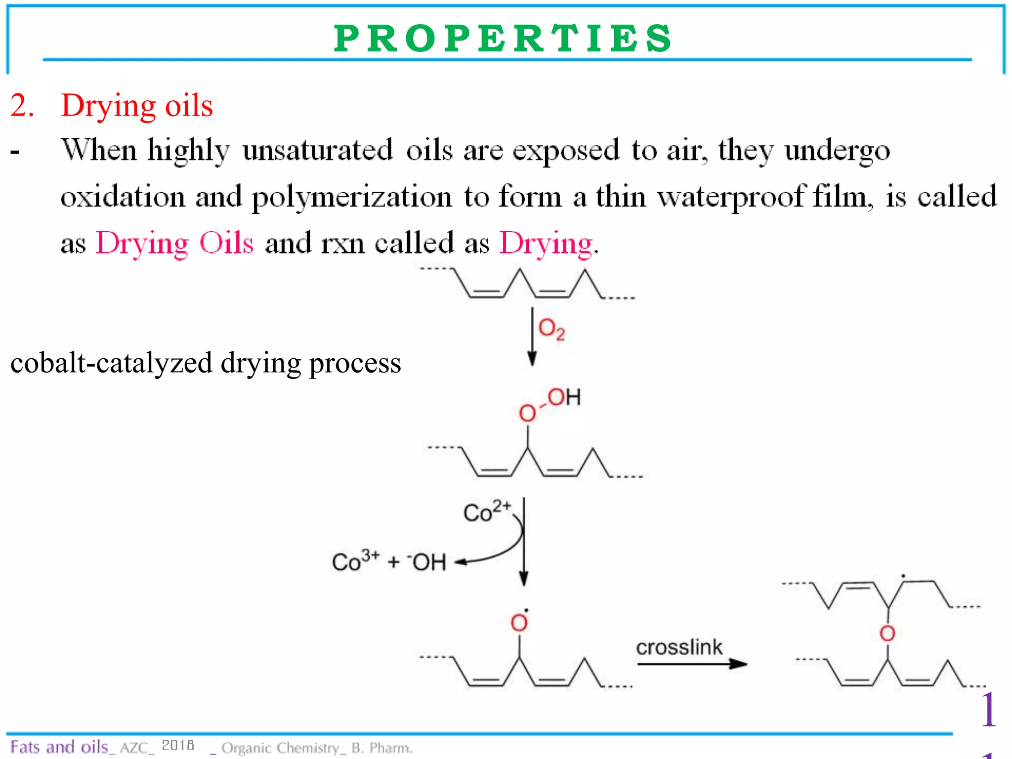 Fats and oils organic chemistry b. pharm. | PPTX