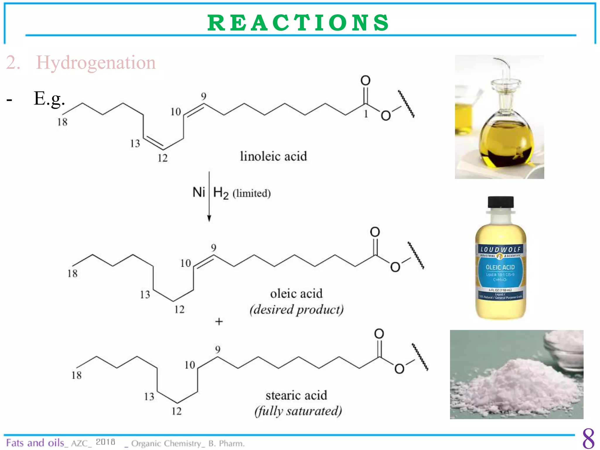 Fats and oils organic chemistry b. pharm. | PPTX