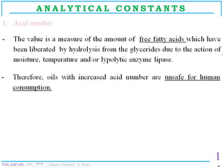 Fats and oils organic chemistry b. pharm. | PPTX