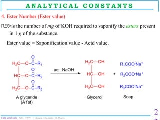 Fats and oils organic chemistry b. pharm. | PPTX