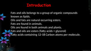 Saturated and Unsaturated Fat and Oils in food | PPT