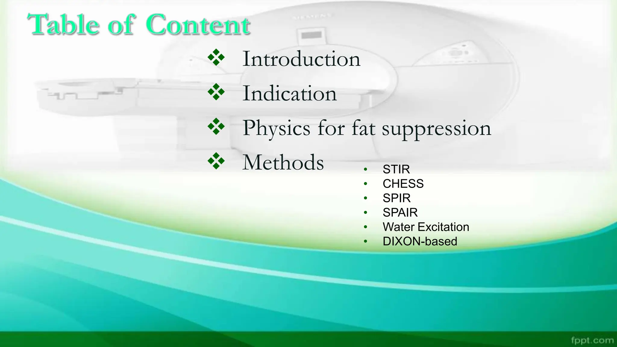 fat suppression in MRI | PPT