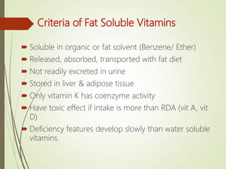 Fat soluble vitamins | PPTX