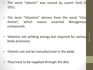 Fat soluble vitamin (A,D,E,K) | PPTX