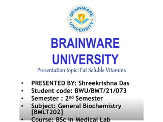 Fat Soluble Vitamins and their many sources | PPTX | Nutrition ...