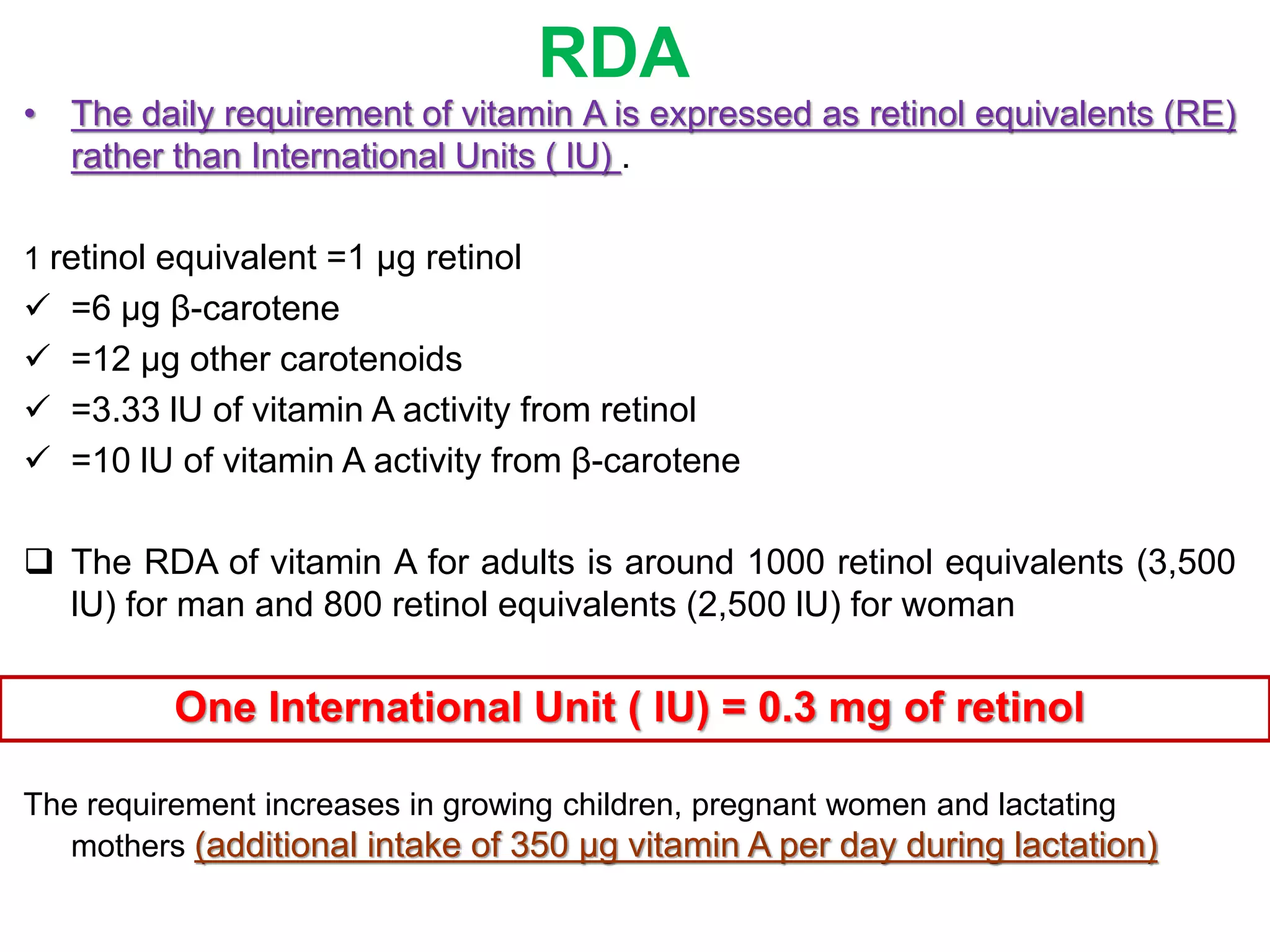 Fat soluble vitamins- structure, rda, functions, sources, deficiency ...