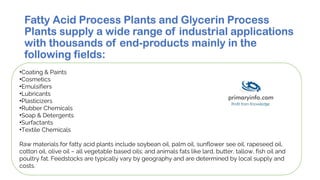 Fatty acid & Glycerin : Projects Information | PDF
