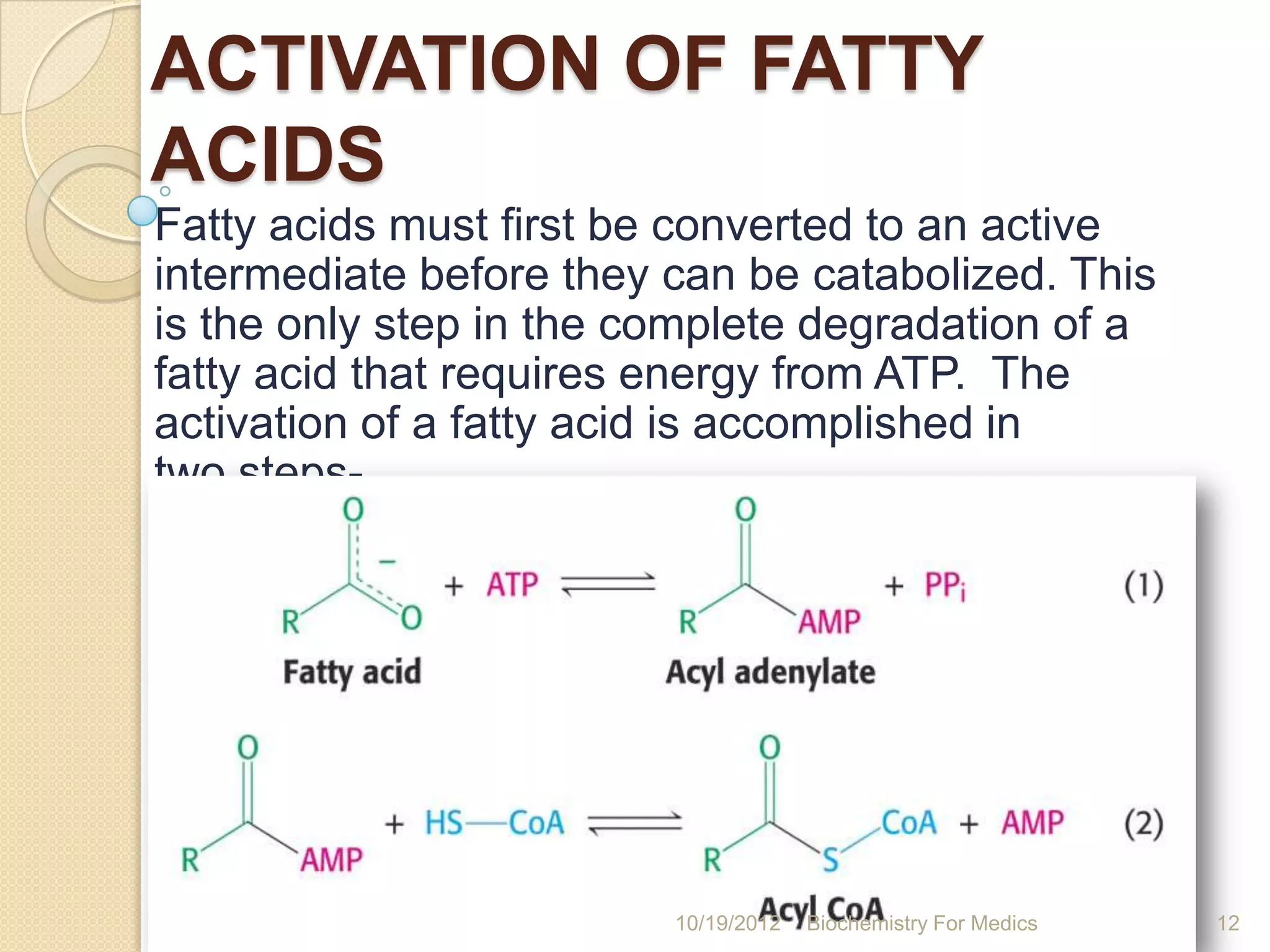 Fatty acid oxidation | PPTX