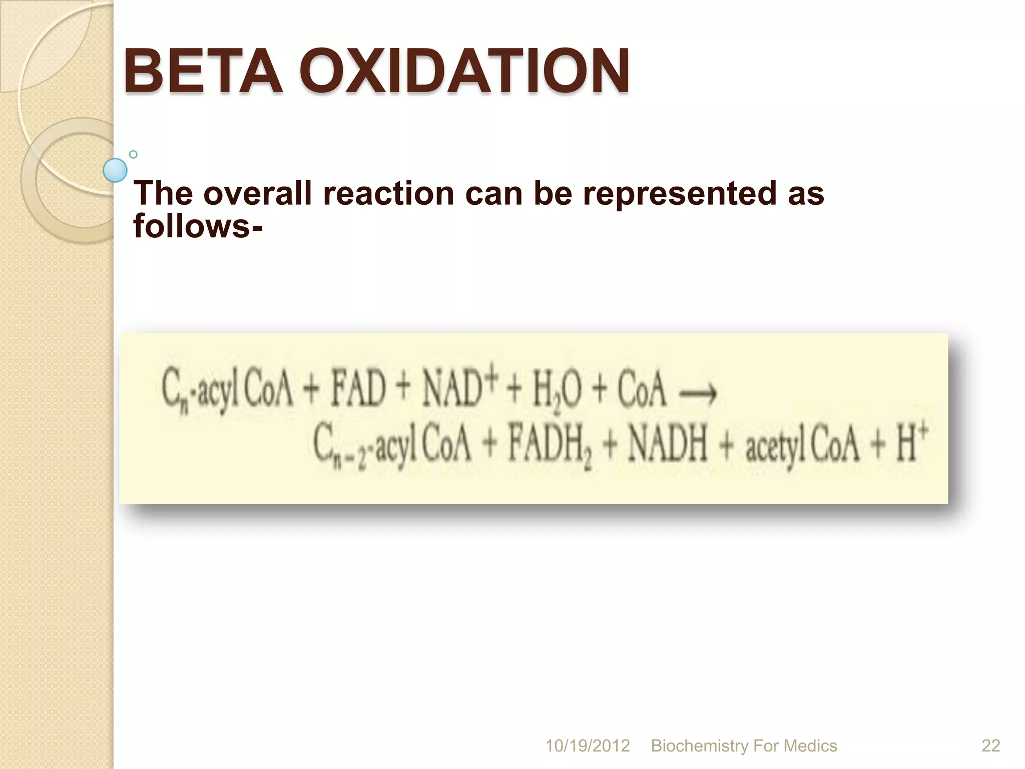 Fatty acid oxidation | PPTX