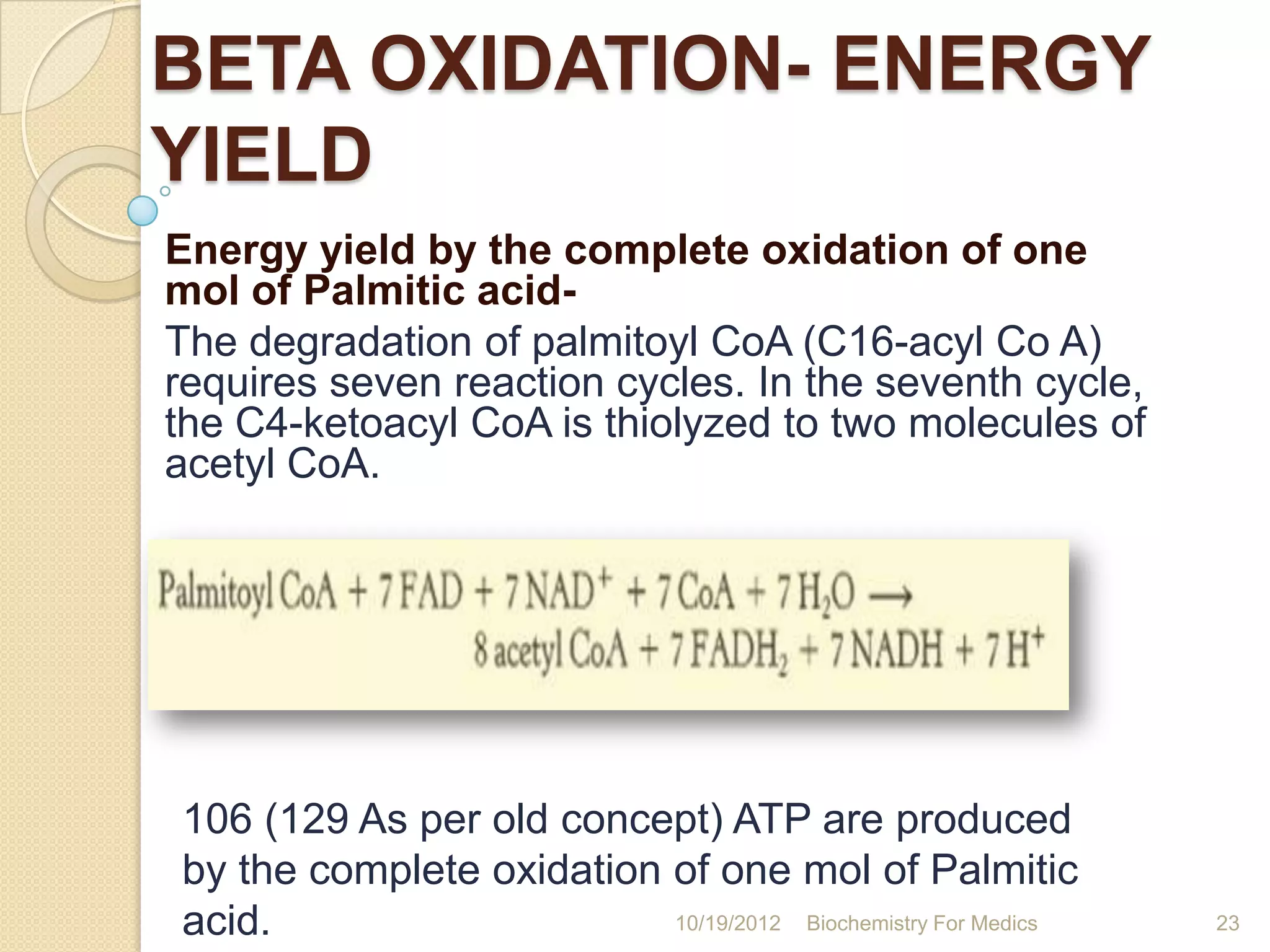 Fatty acid oxidation | PPTX