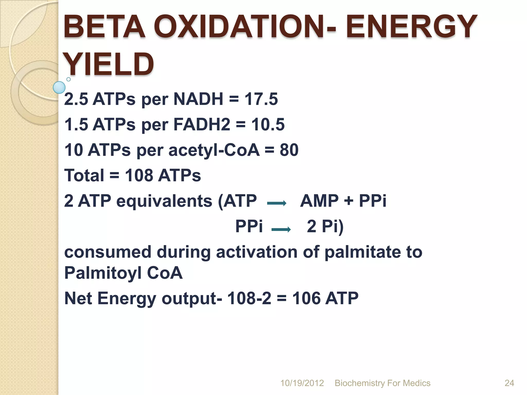 Fatty acid oxidation | PPTX