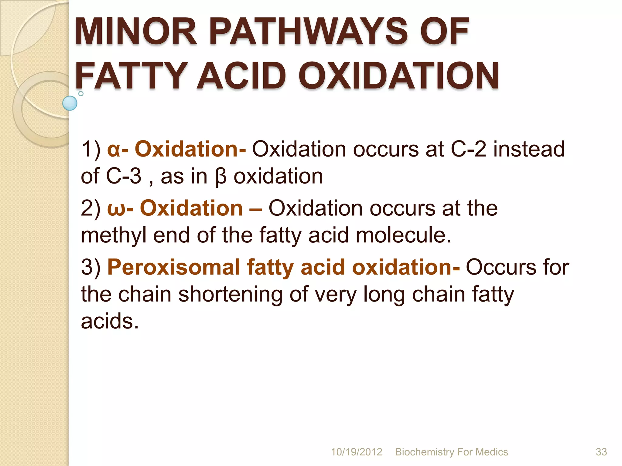 Fatty acid oxidation | PPTX