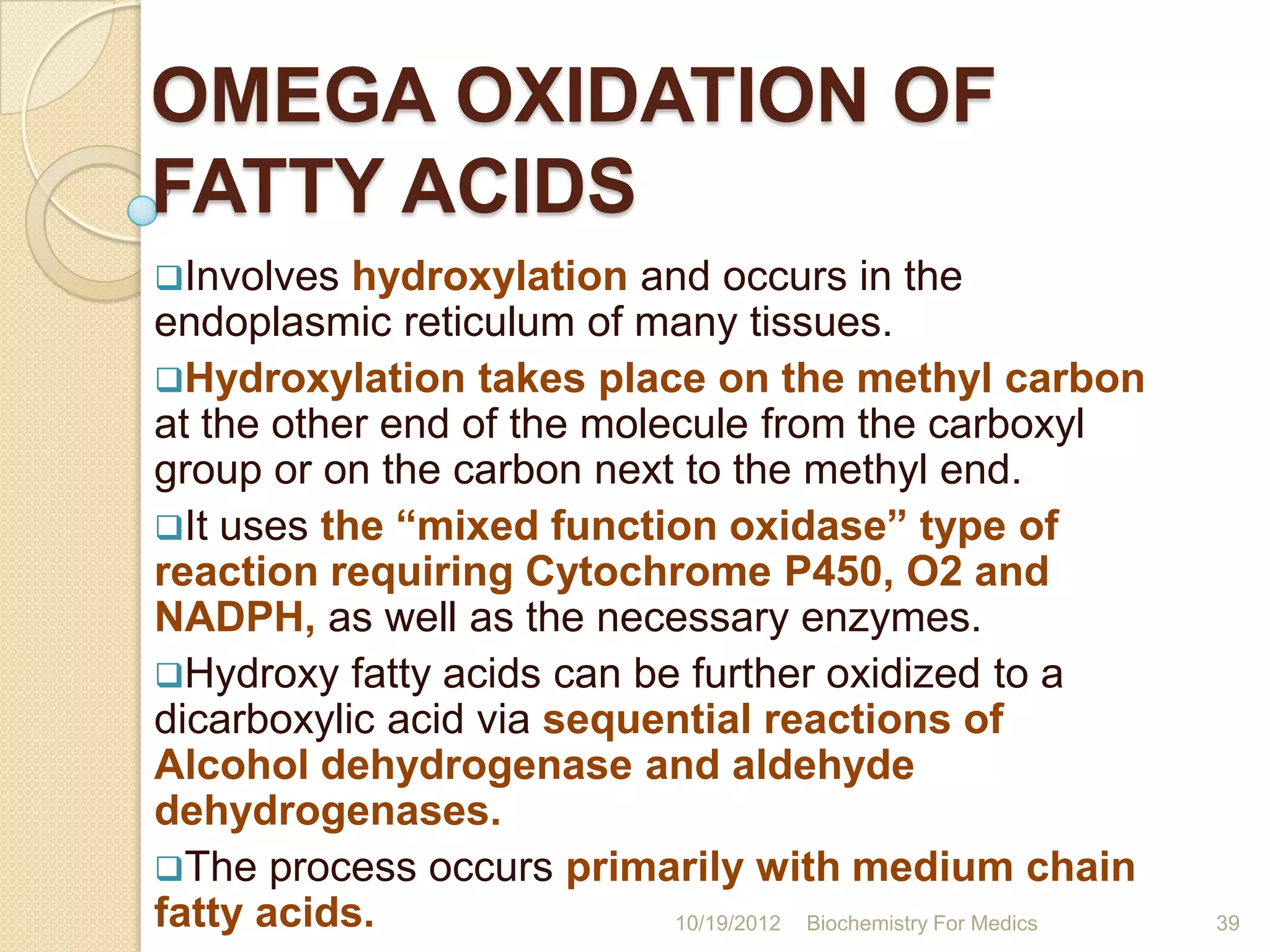 Fatty acid oxidation | PPTX