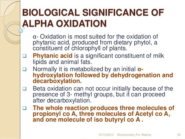 Fatty acid oxidation