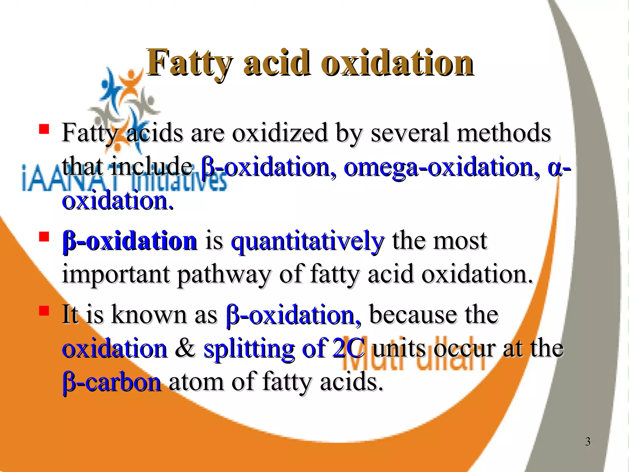 Fatty acid oxidation | PPT