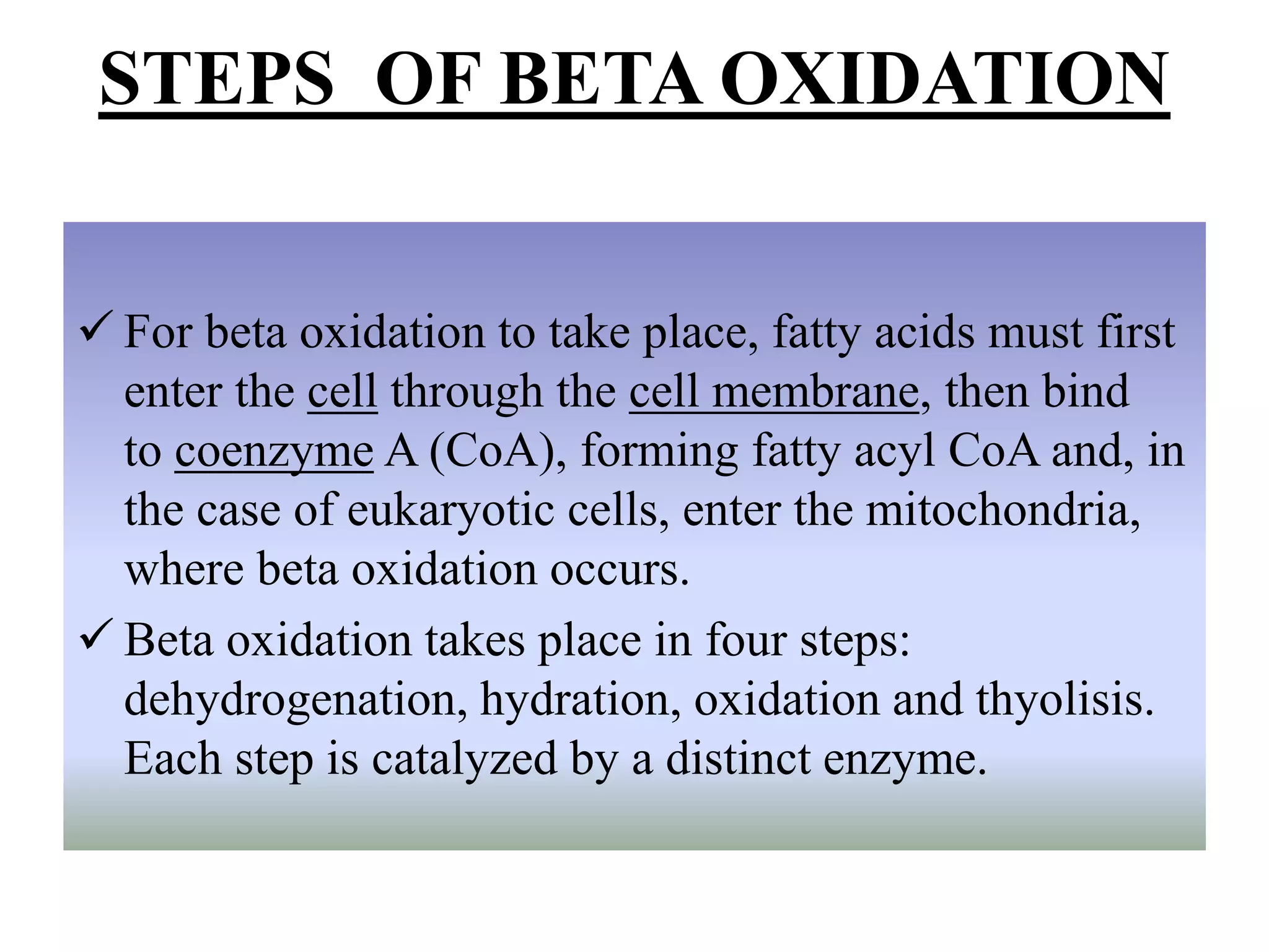 FATTY ACID OXIDATION | PPTX